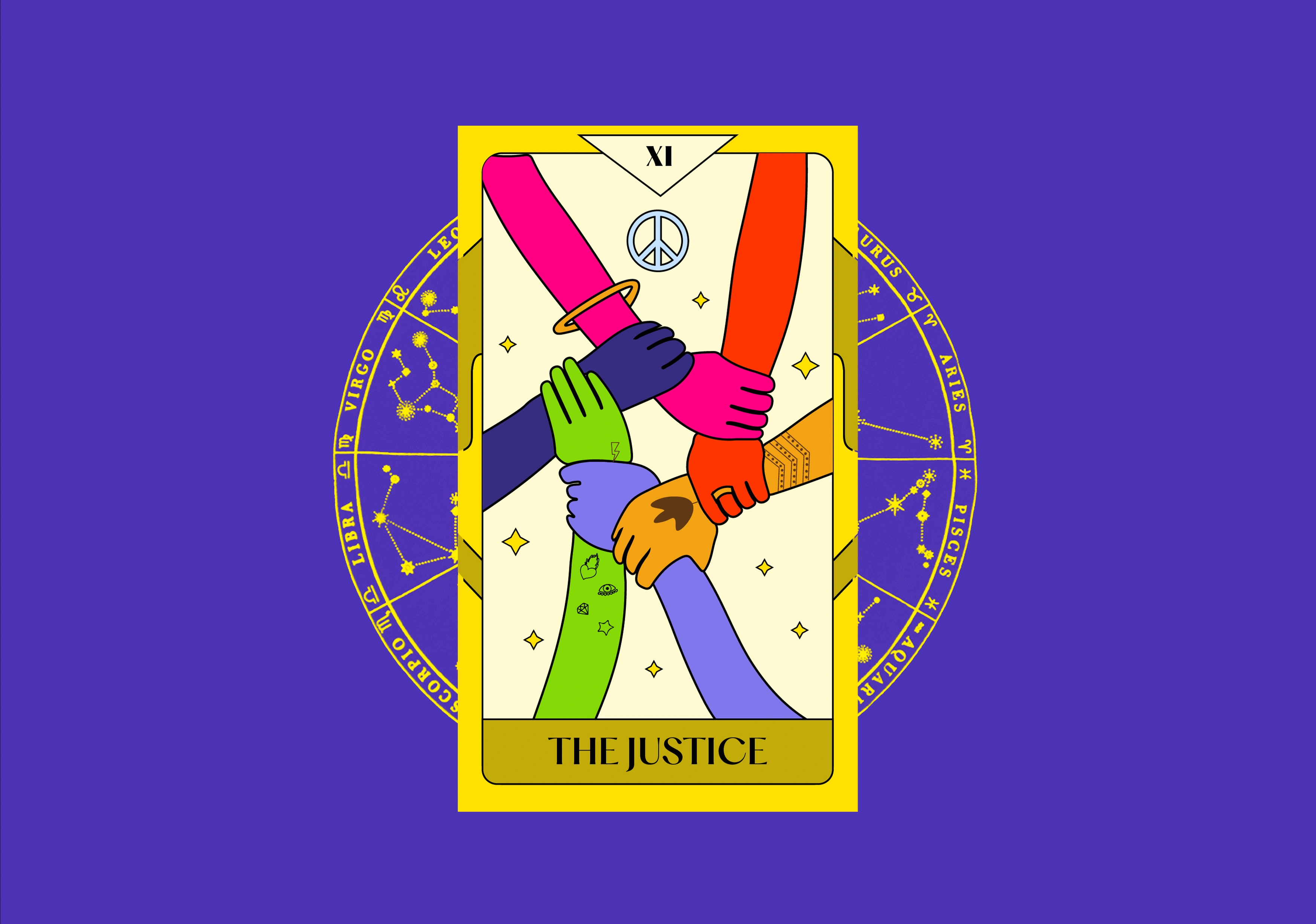 The June tarot card is "THE JUSTICE"